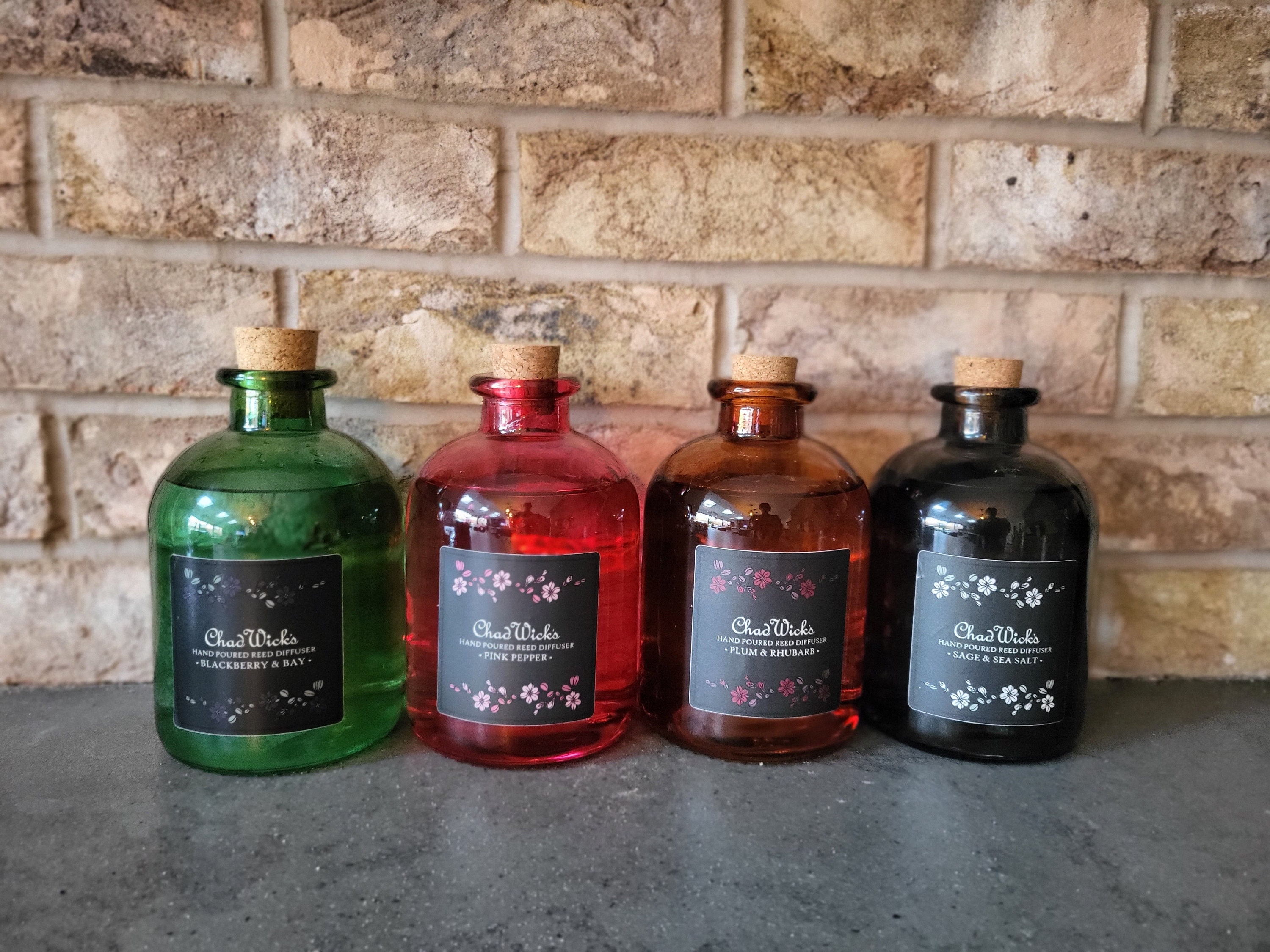 XXL Extra Large 1000ml Luxury Hand Poured Amber Glass Reed Diffuser ...