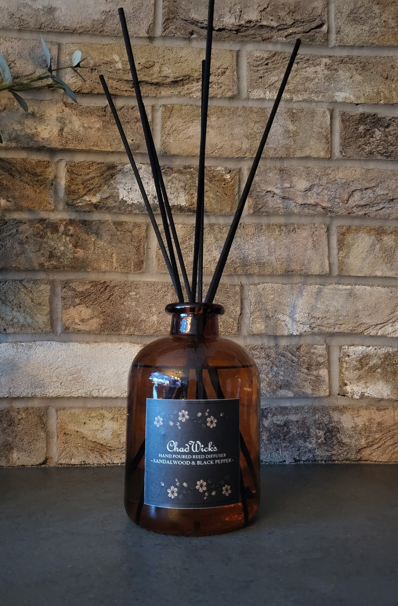 XXL Extra Large 1000ml Luxury Hand Poured Amber Glass Reed Diffuser ...