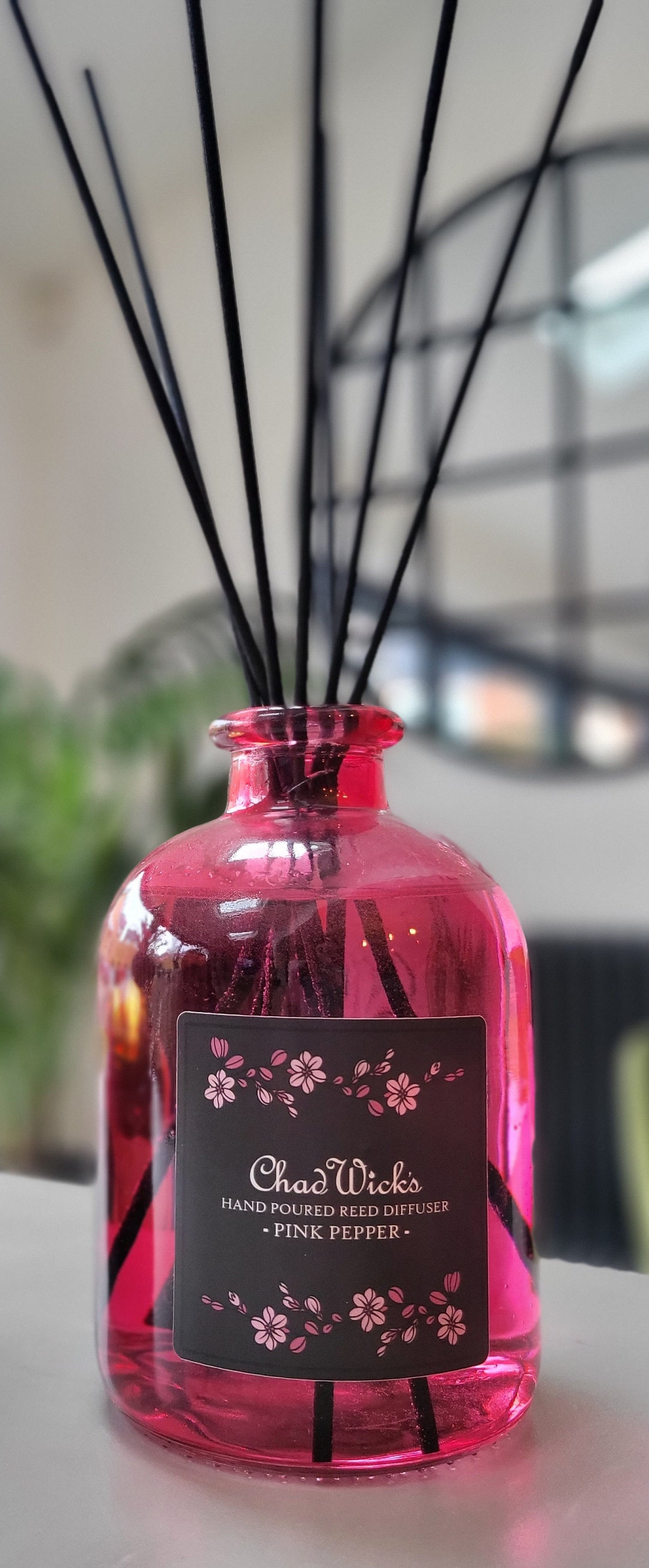 XXL Extra Large 1000ml Luxury Hand Poured Highly Scented Pink Glass ...