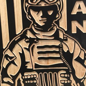 Customizable Veteran Military Army Wood Flag - Etsy