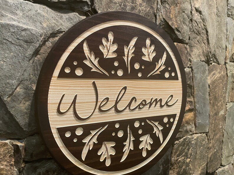 18 Carved Wood Fall Welcome Sign can Be Personalized - Etsy