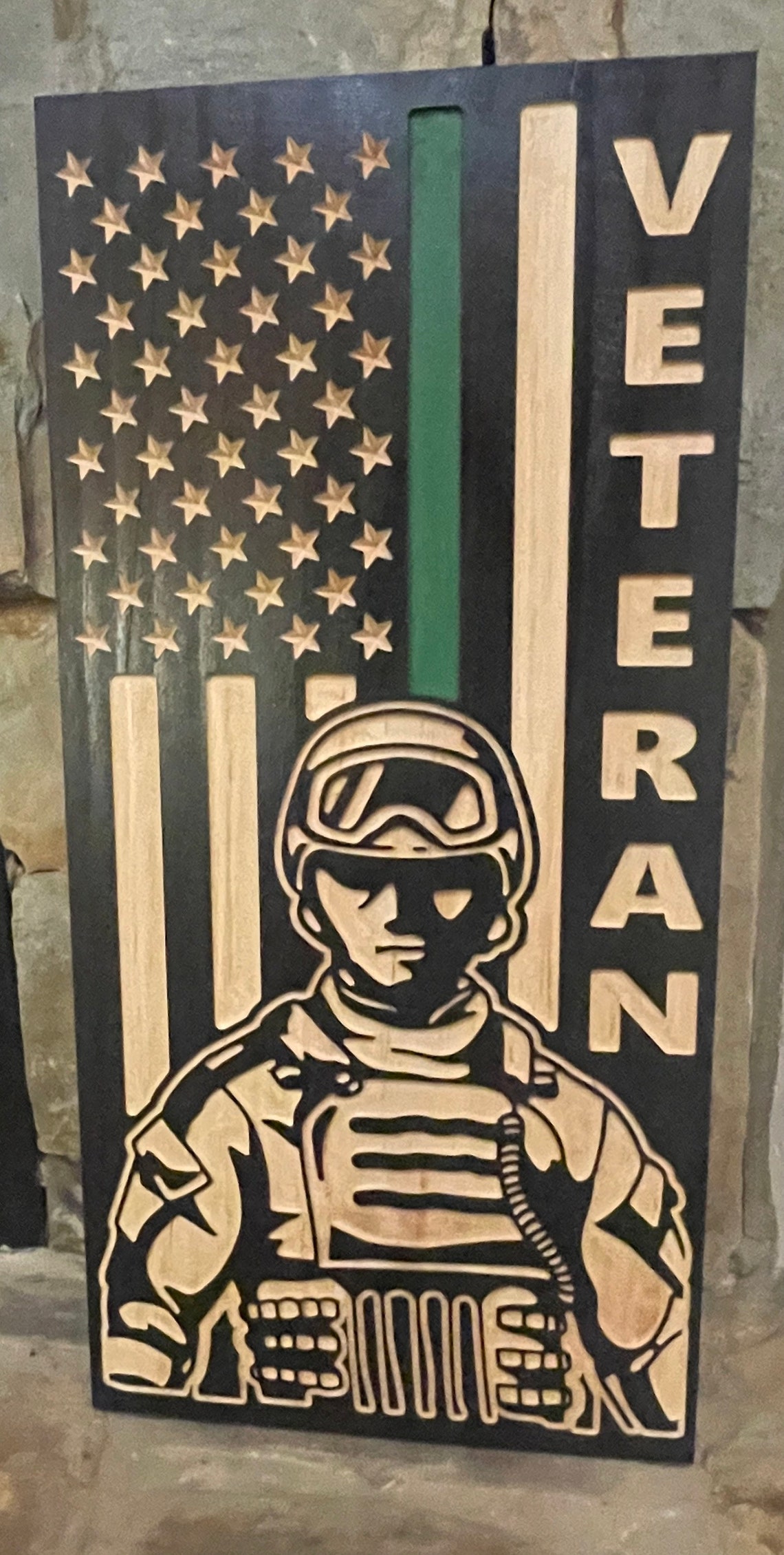 Customizable Veteran Military Army Wood Flag - Etsy