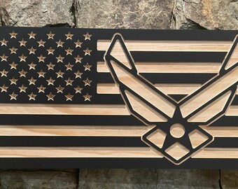U.S Air Force/wood Flag/military/patriotic/wall Hanging/home Decor/wood ...