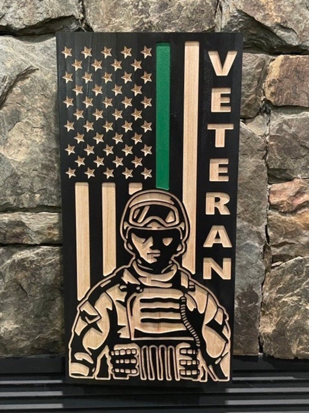Customizable Veteran Military Army Wood Flag - Etsy
