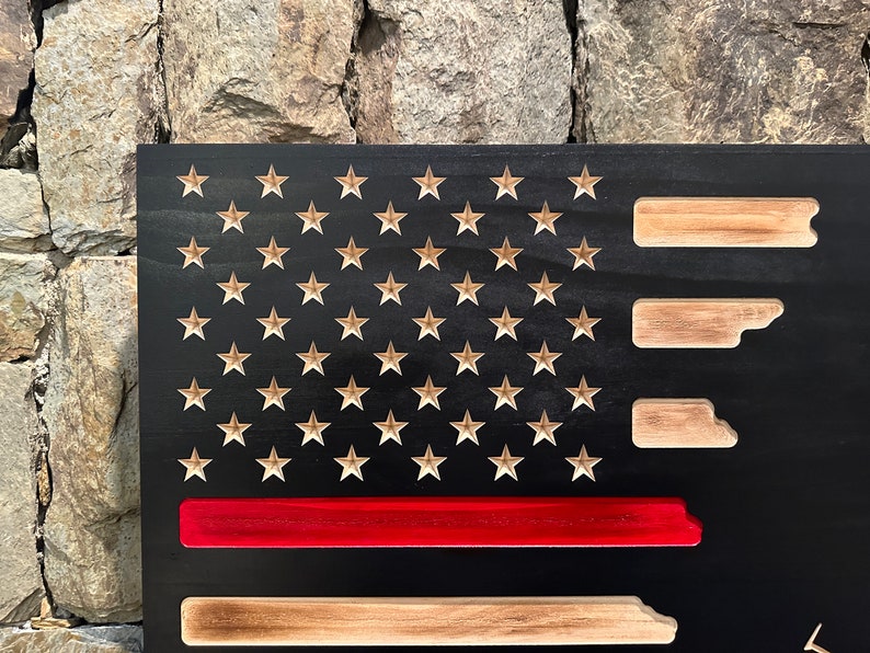 Customizable Firefighter Wood Flag - Etsy