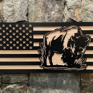 Customizable Buffalo Bison Scene Flag - Etsy