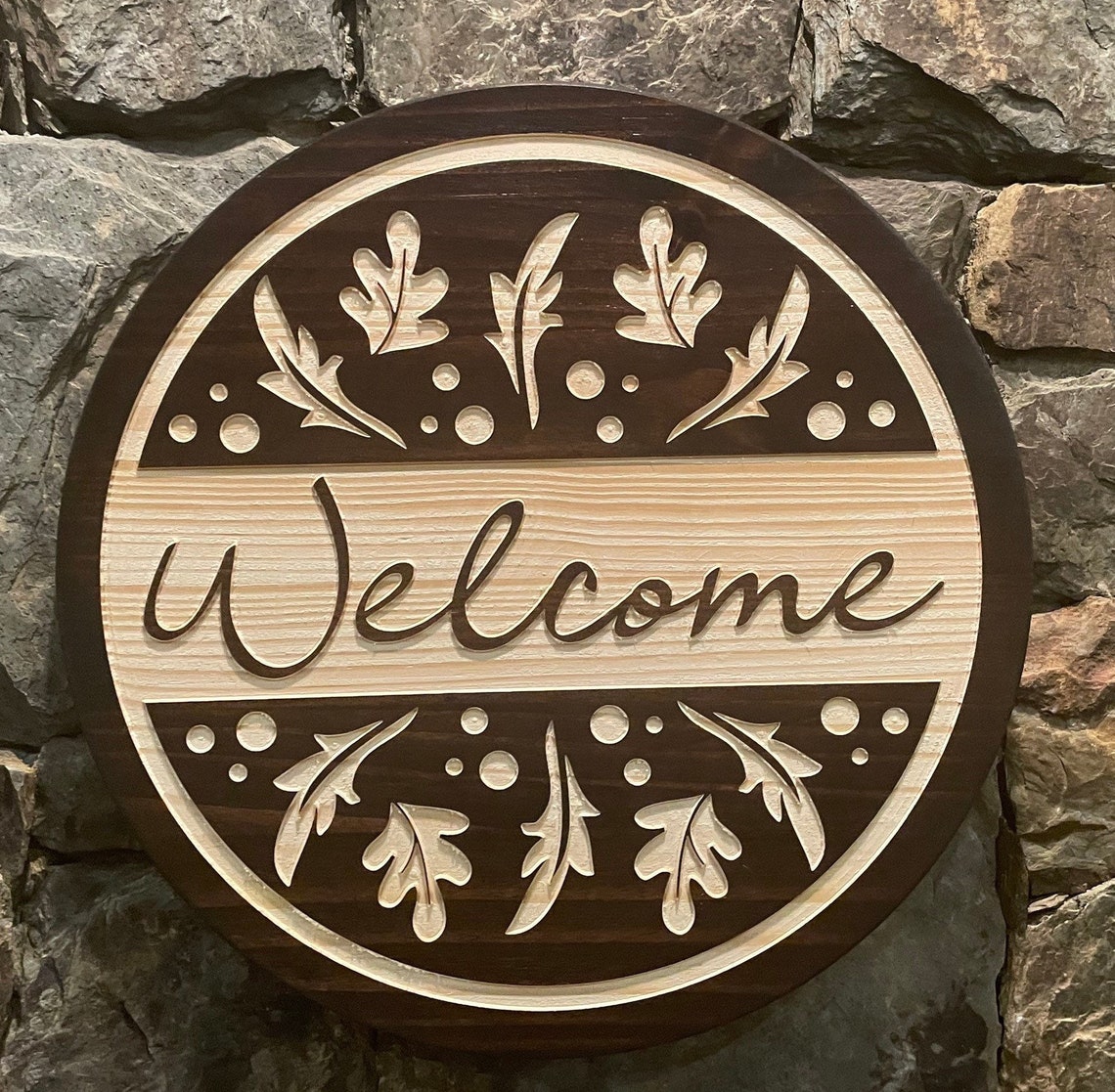 18 Carved Wood Fall Welcome Sign can Be Personalized - Etsy