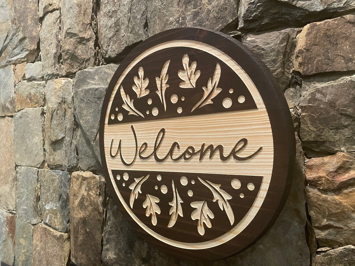 18 Carved Wood Fall Welcome Sign can Be Personalized - Etsy