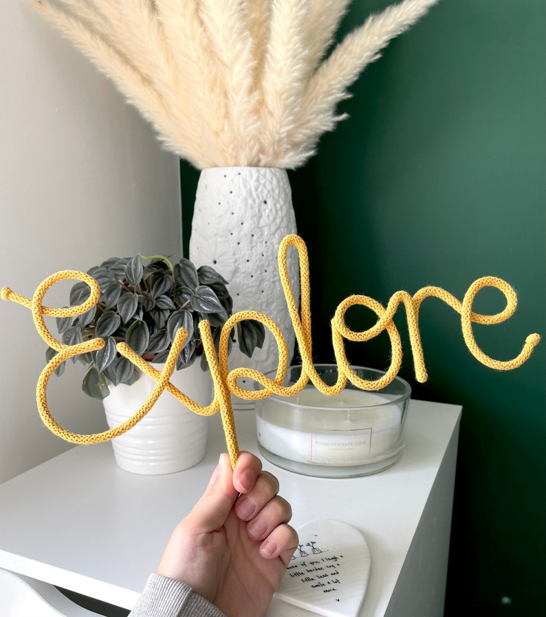 Knitted Wire Explore Sign - Etsy