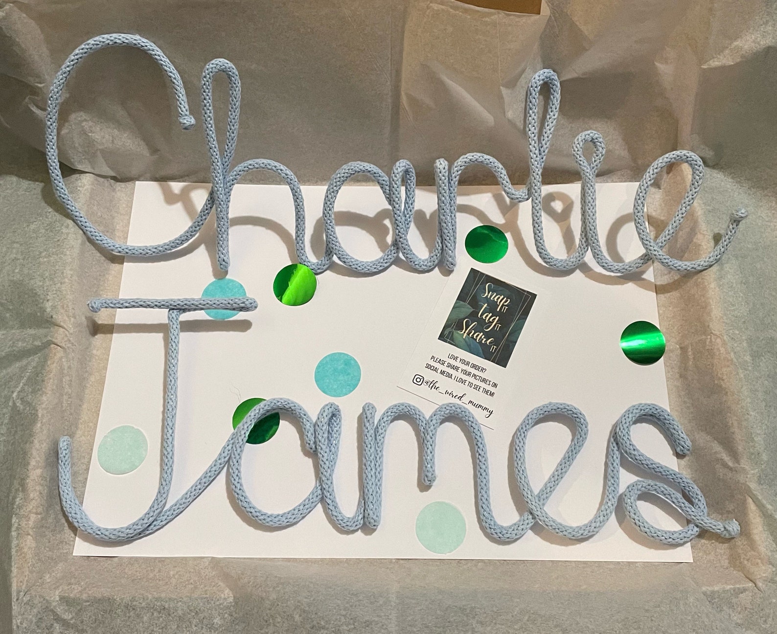 Personalised Knitted Wire/ Plain Wire Signs - Etsy UK