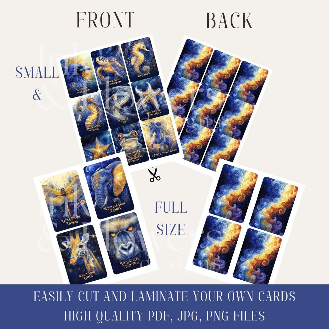 Astral Animal Oracle Deck | Printable Deck | Digital Oracle Card ...