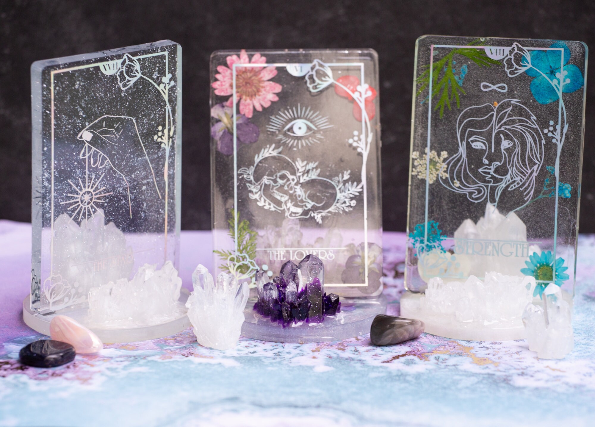 Resin Tarot Card Display Stand Card of the Day Crystals | Etsy