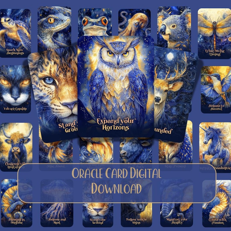 Astral Animal Oracle Deck | Printable Deck | Digital Oracle Card ...