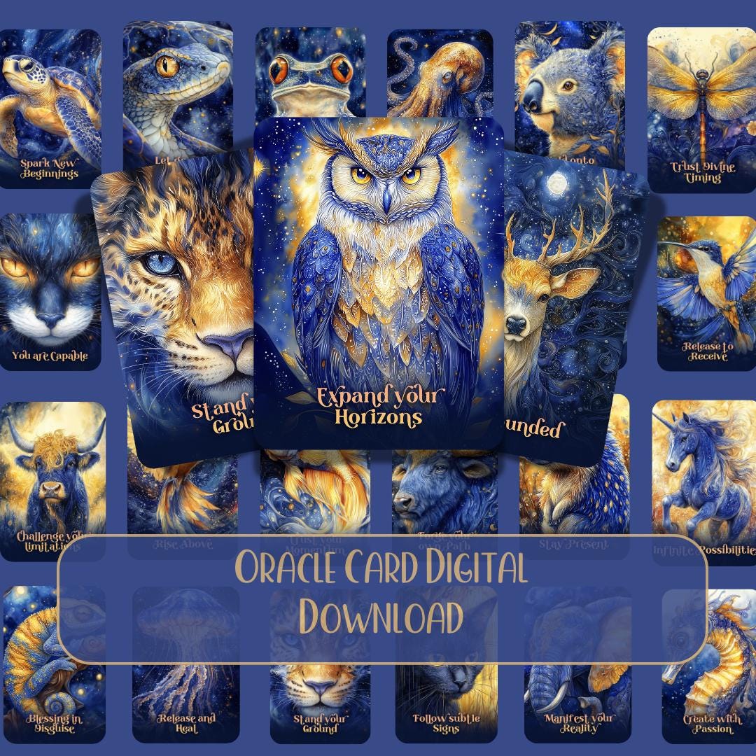Astral Animal Oracle Deck | Printable Deck | Digital Oracle Card ...