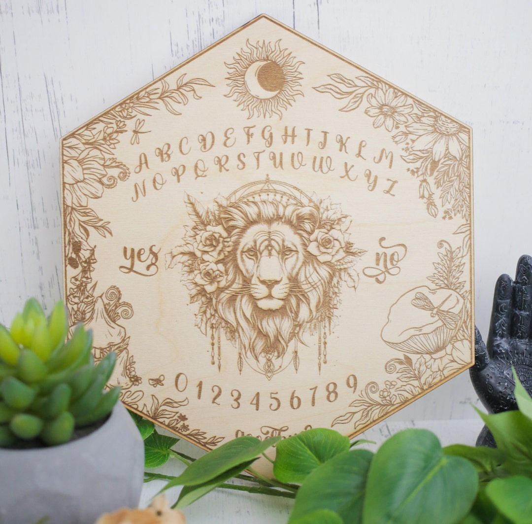 Boho Lion Spirit Board With Planchette Divination Decorative Scrying ...