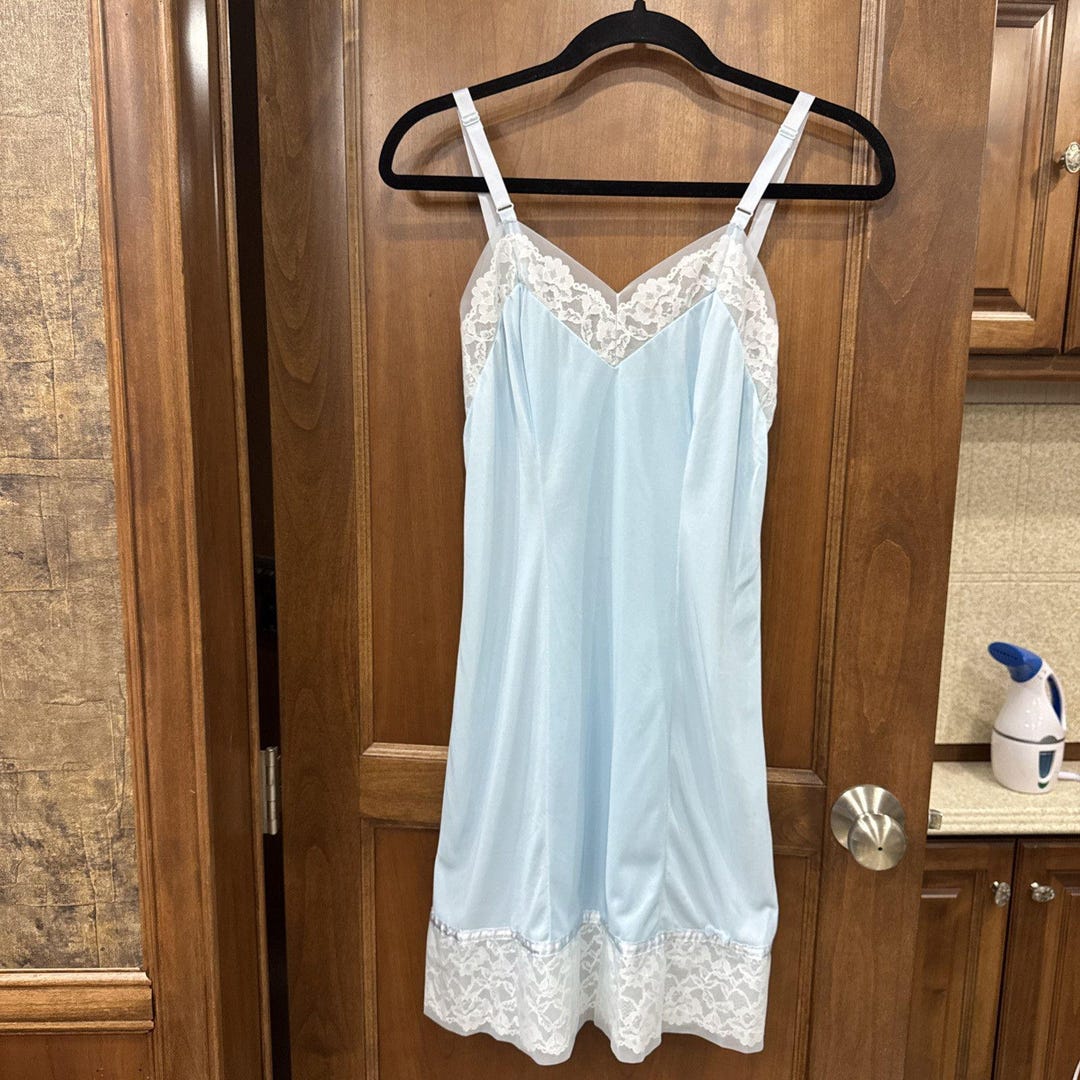 Vintage Sears Baby Blue Colored Full Slip Size 32 Short - Etsy