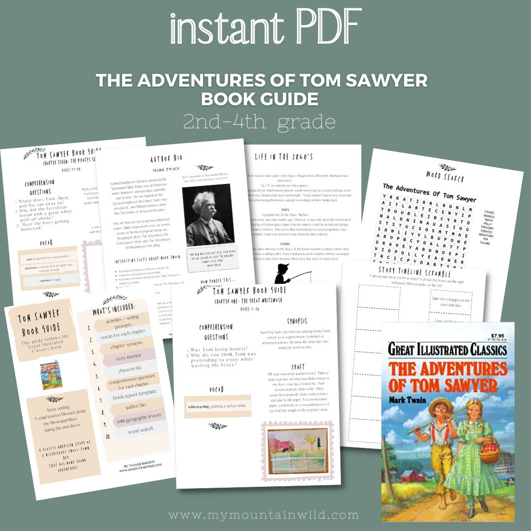 The Adventures of Tom Sawyer Book Guide PDF - Etsy