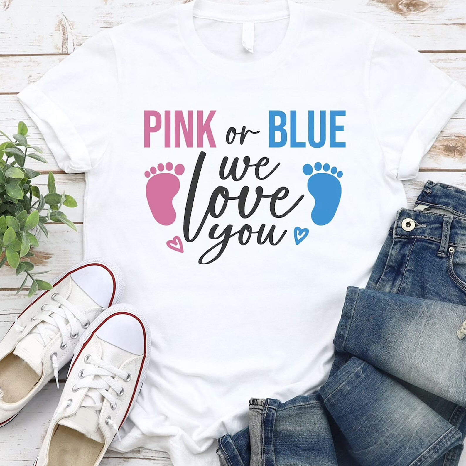 Pink Or Blue We Love You Shirt Gender Reveal Party Shirt Etsy