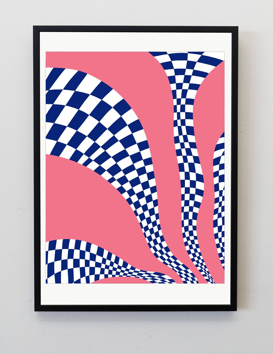 Pink, Blue, and White Wavy Grids Digital Print Download (8.5”x11”) - Etsy