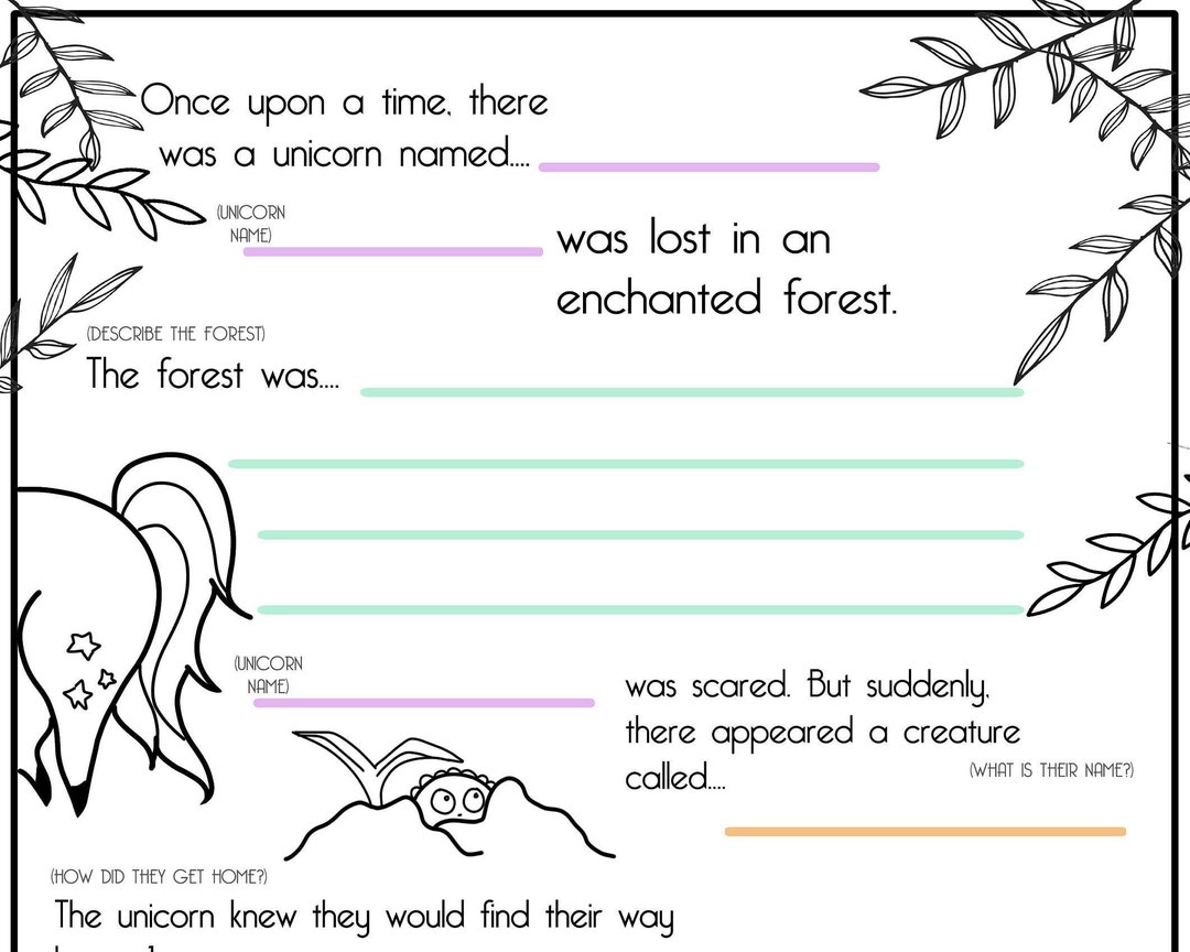 Kids Handwriting Practice, Fill in the Blanks Story Telling. - Etsy