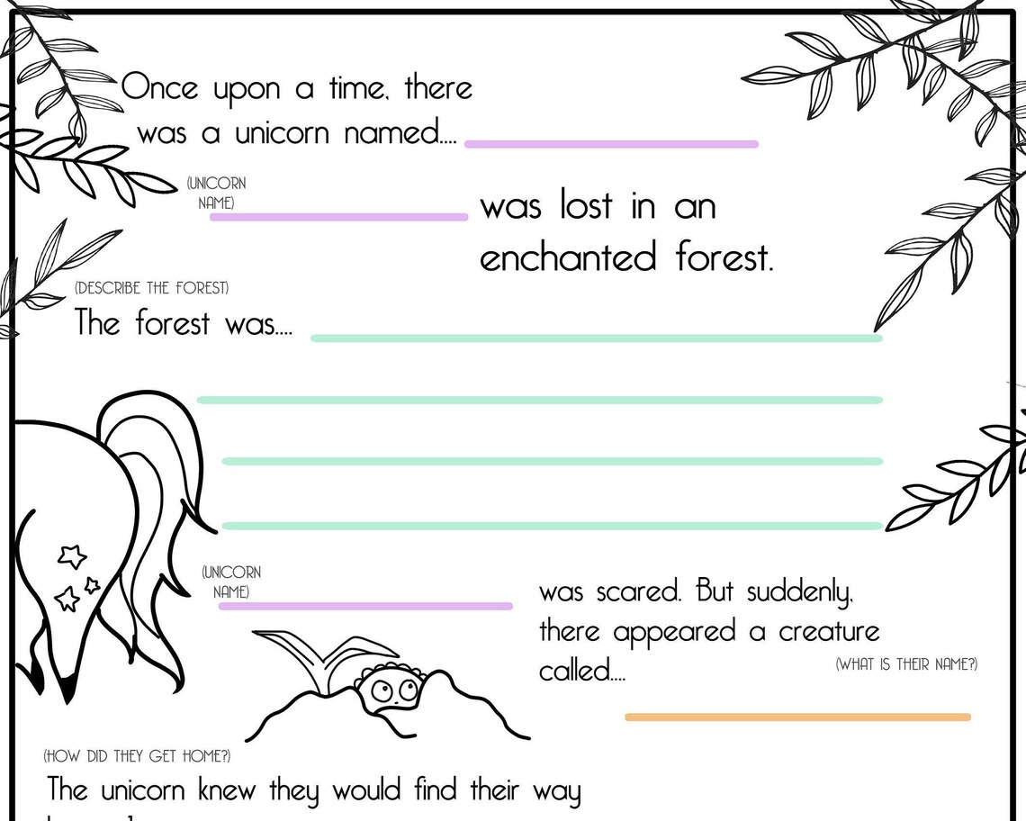 Kids Handwriting Practice, Fill in the Blanks Story Telling. - Etsy