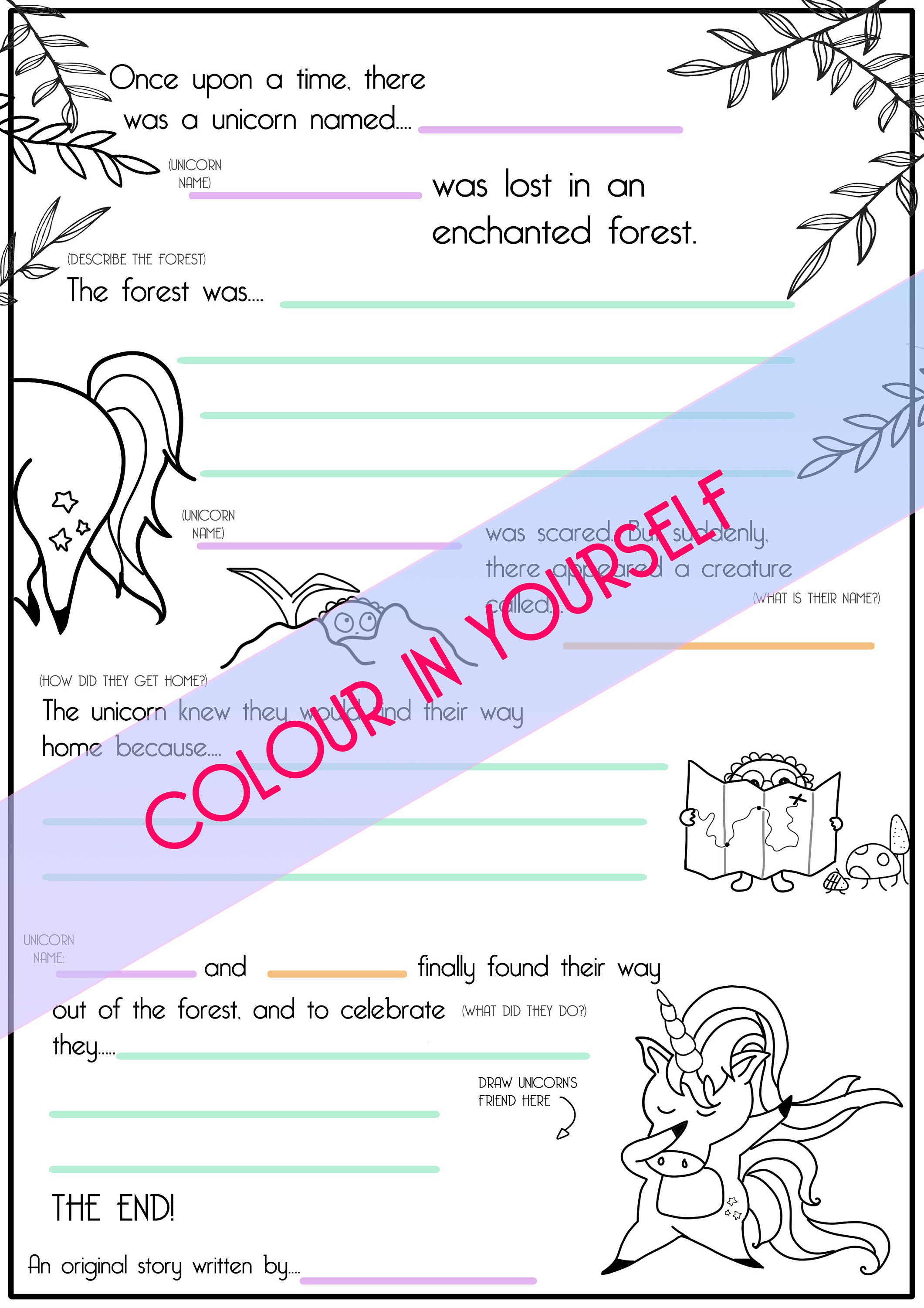 Kids Handwriting Practice, Fill in the Blanks Story Telling. - Etsy