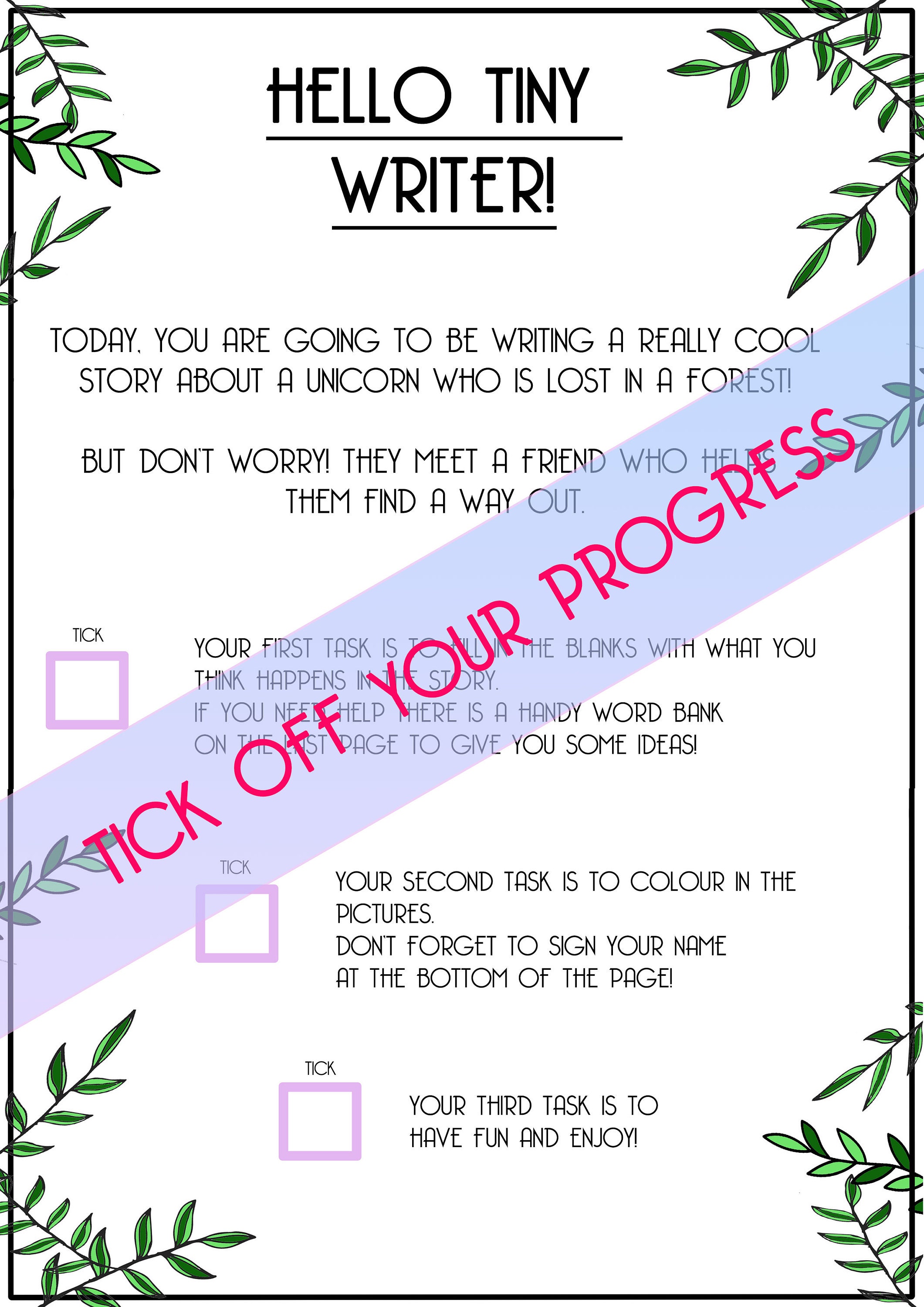 Kids Handwriting Practice, Fill in the Blanks Story Telling. - Etsy