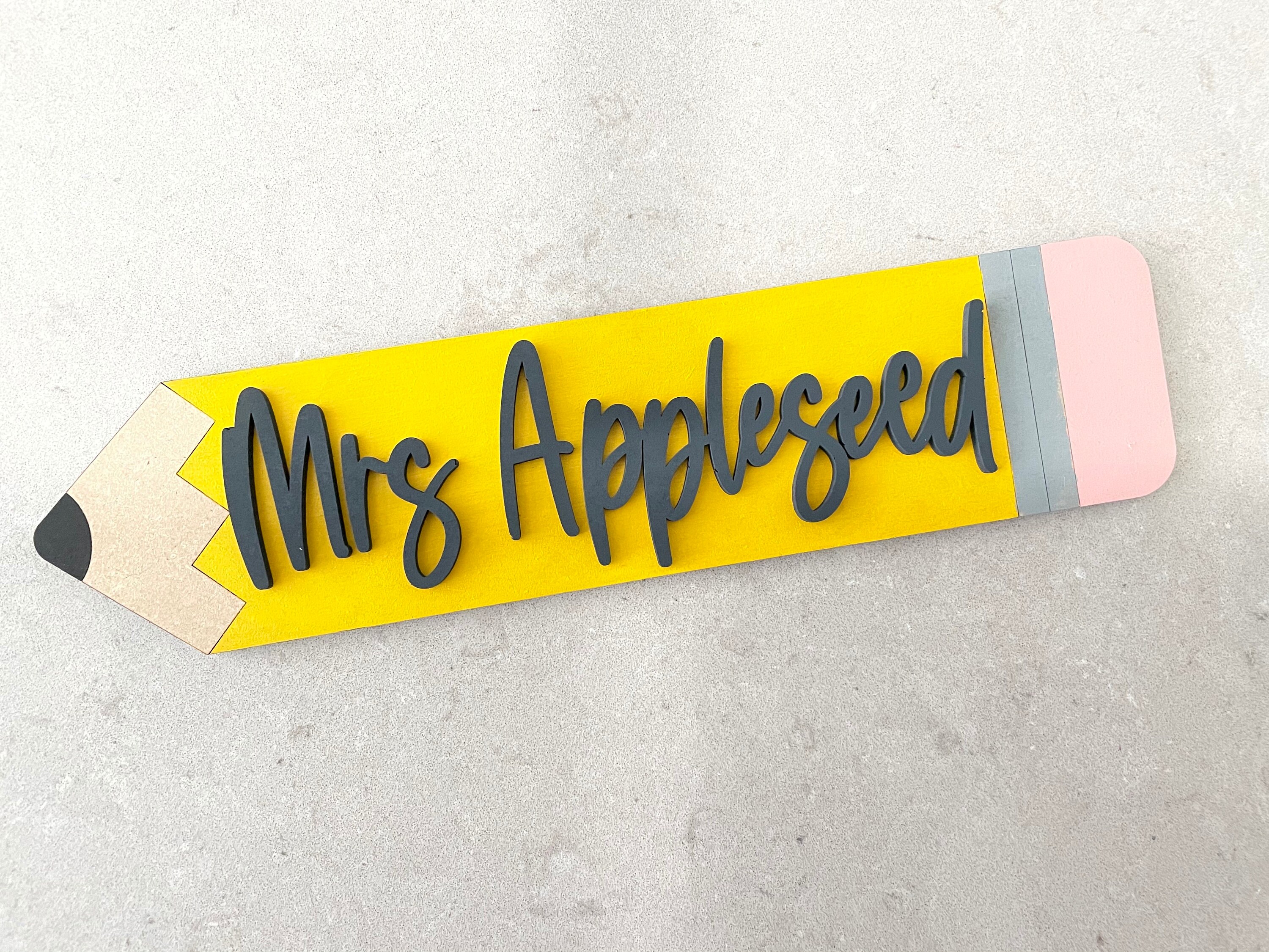Teacher Pencil Sign Personalized Pencil Sign Wood Pencil - Etsy