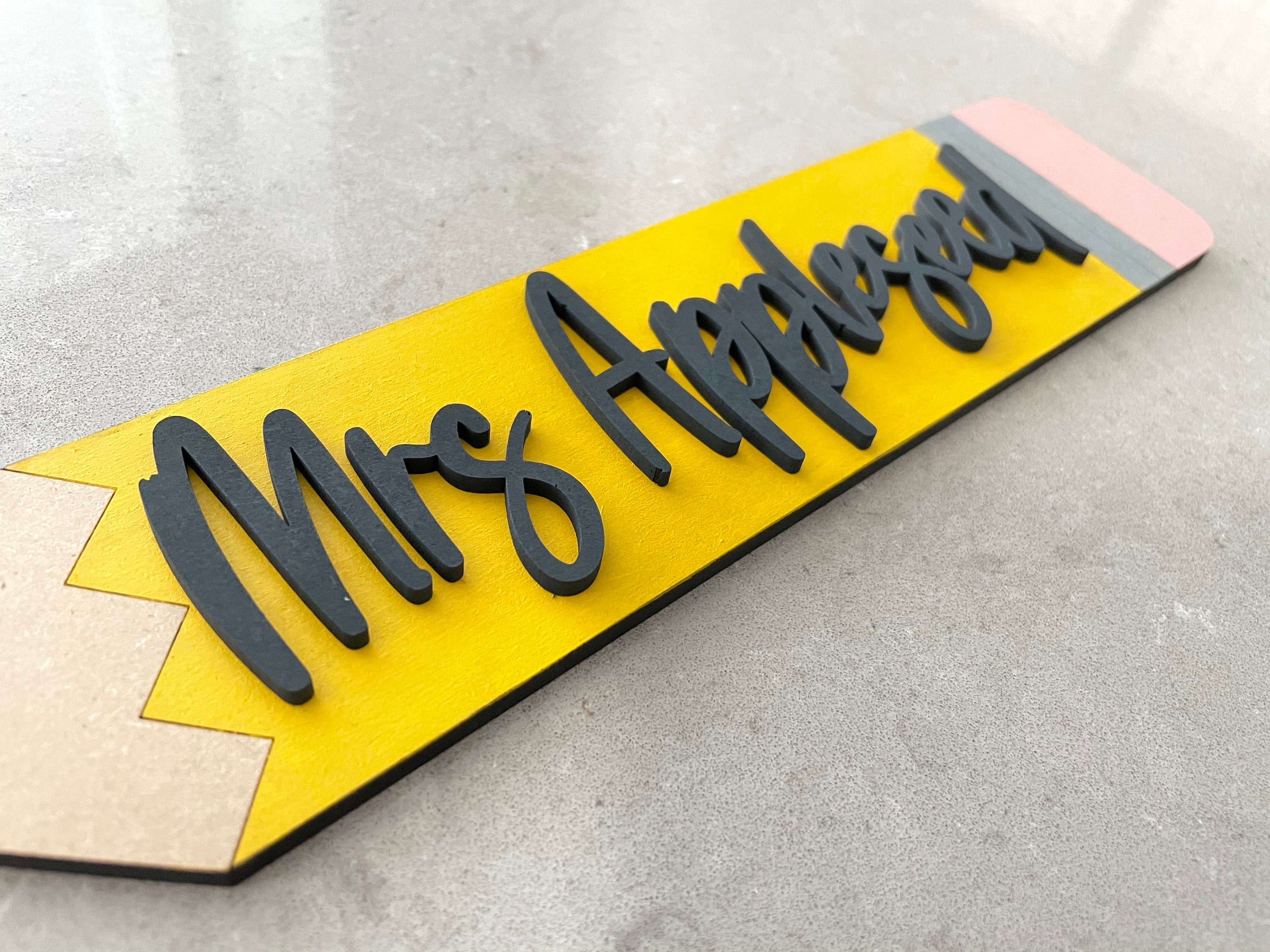 Teacher Pencil Sign Personalized Pencil Sign Wood Pencil - Etsy