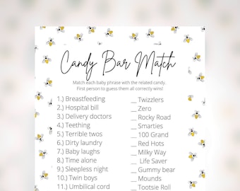 Candy Bar Match Game - Etsy