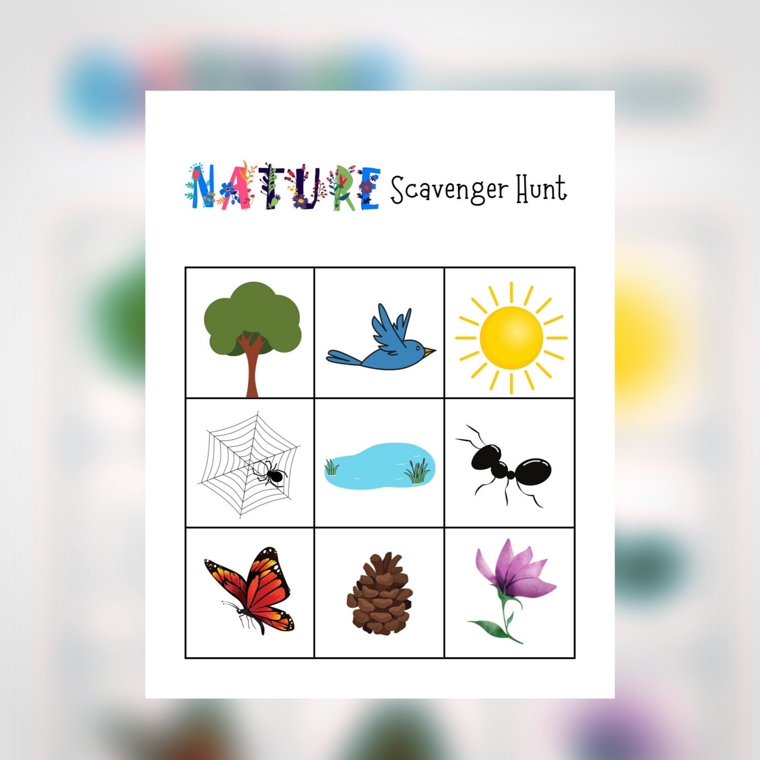 Kids Scavenger Hunt, Nature Scavenger Hunt, Summer Activity, Scavenger ...