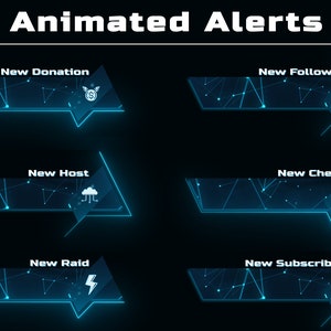 Animated Twitch Package Space Aqua Molecules - Animated Twitch Overlay ...