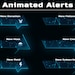 Animated Twitch Package Space Aqua Molecules - Animated Twitch Overlay ...