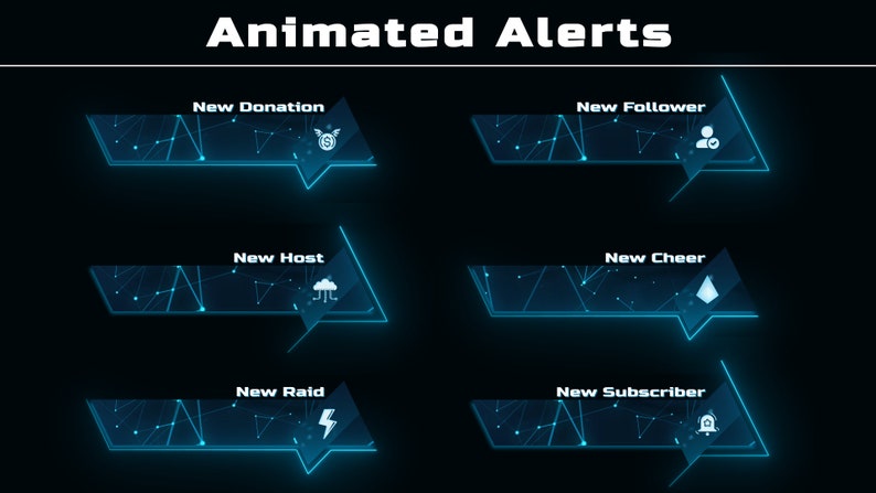 Animated Twitch Package Space Aqua Molecules - Animated Twitch Overlay ...