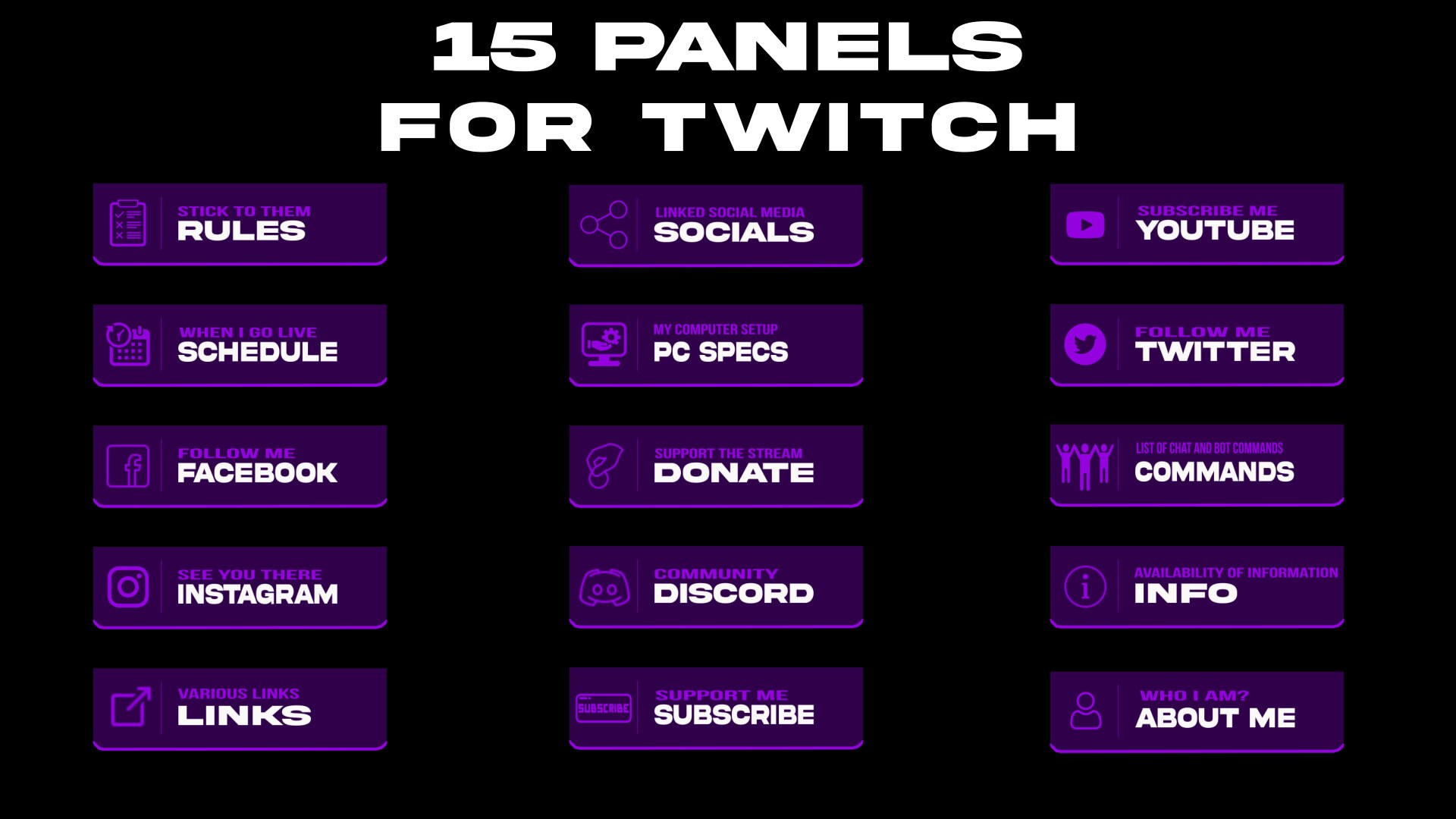 Animated Twitch Package Purple Production - Etsy