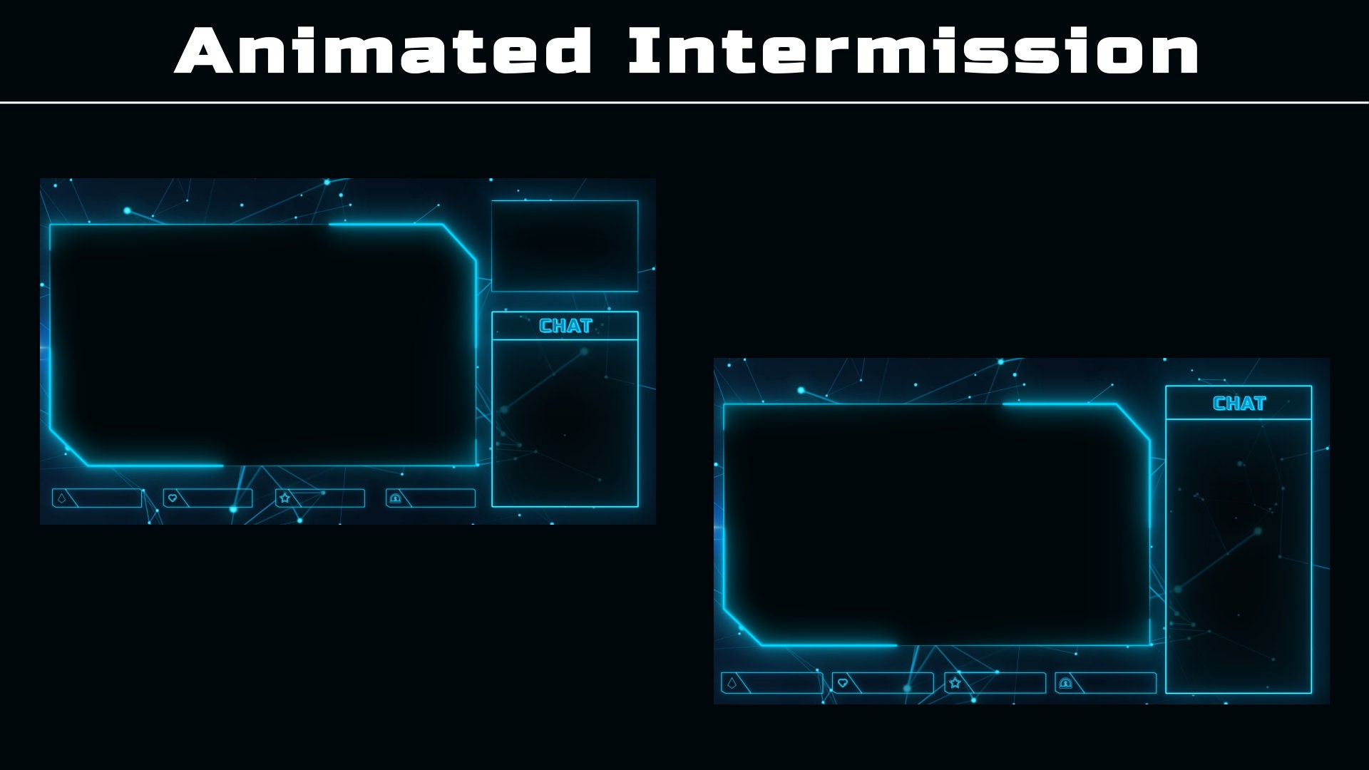 Animated Twitch Package Space Aqua Molecules - Animated Twitch Overlay ...