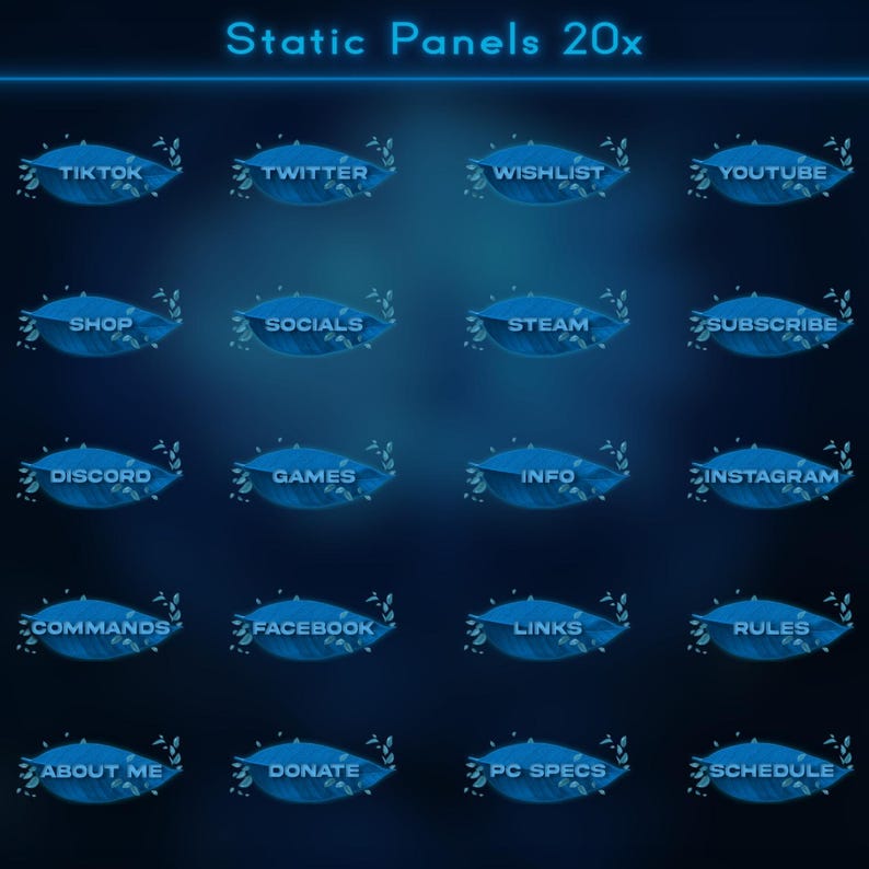 3D Animated Twitch Package Blue Night Ocean, Twitch Overlay, Banner ...