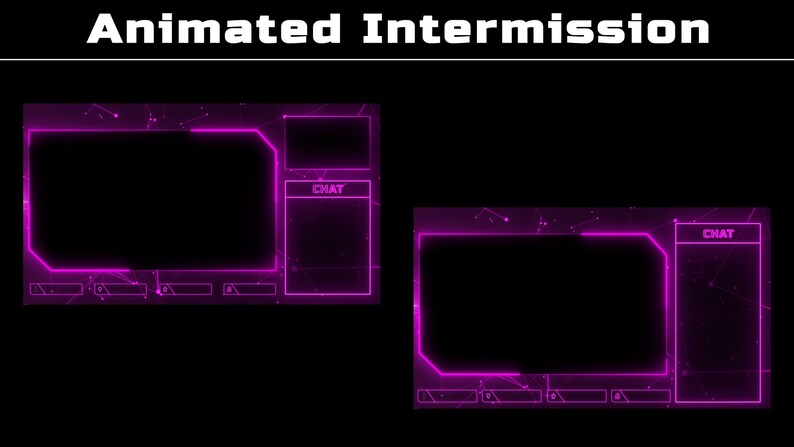 Animated Twitch Package Space Purple Molecules - Animated Twitch ...