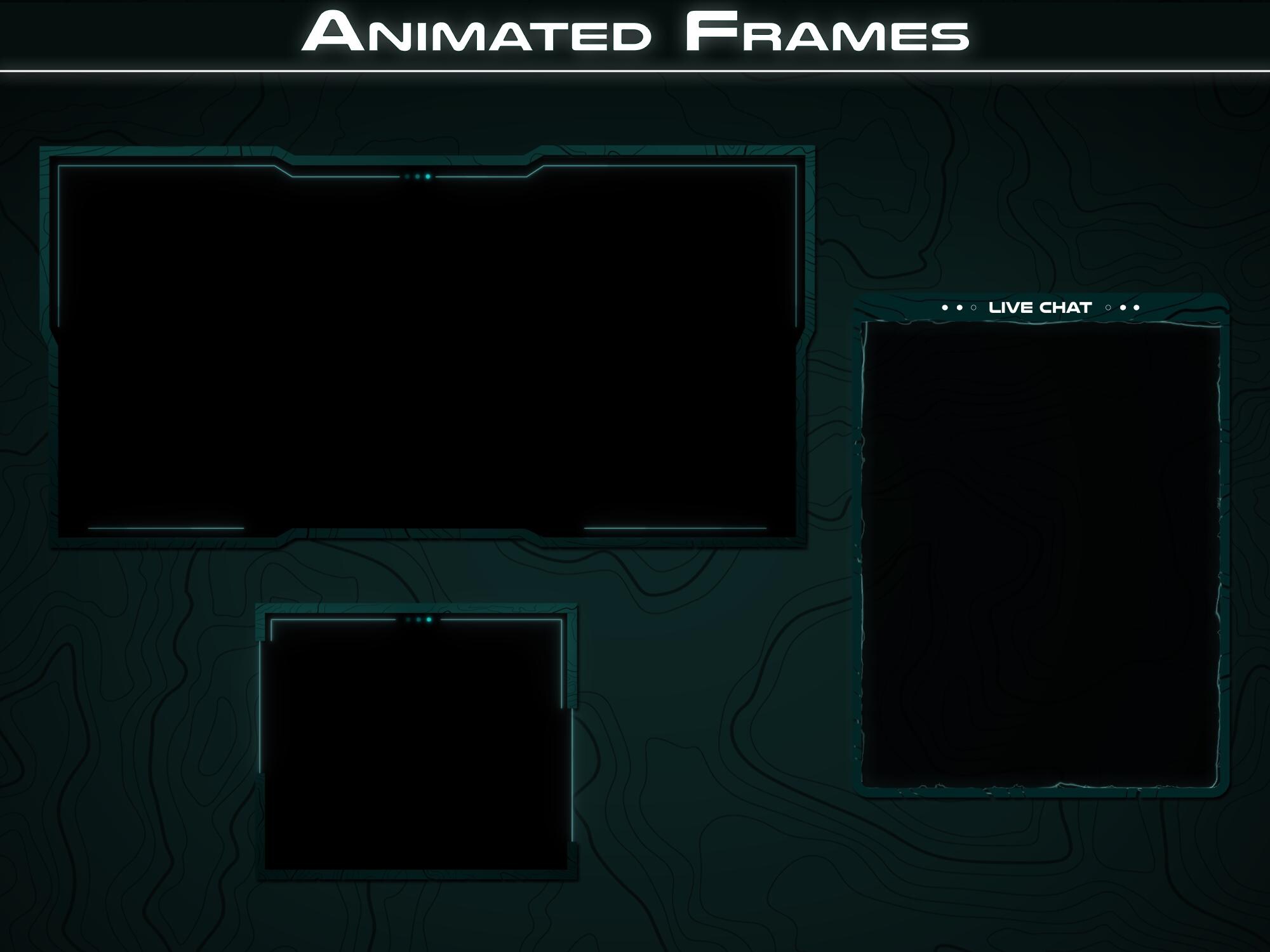 Twitch Black and Green Space Particles Overlays Pack Animated Stream ...