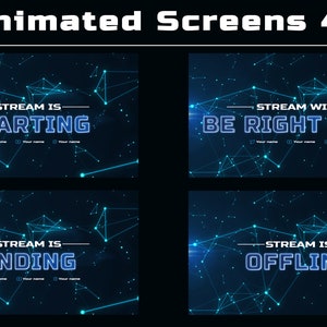 Animated Twitch Package Space Aqua Molecules - Animated Twitch Overlay ...