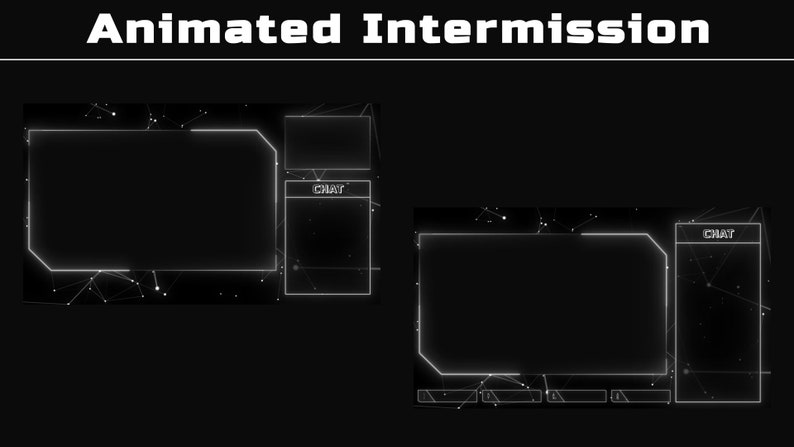 Animated Twitch Overlay Package - Black&white Molecules Animated Stream ...