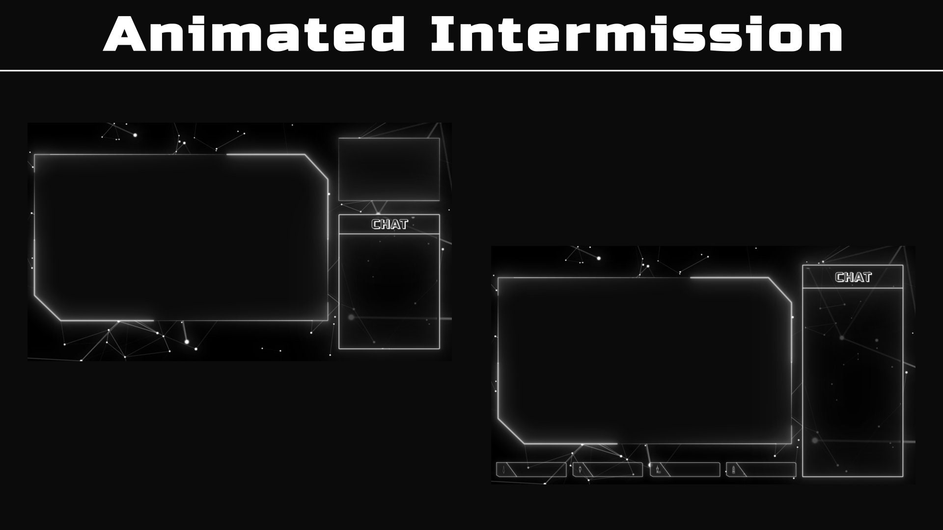 Animated Twitch Overlay Package - Black&white Molecules Animated Stream ...