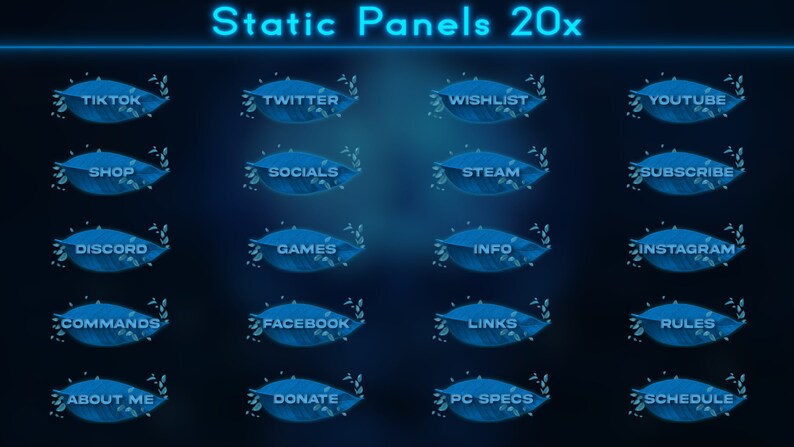3D Animated Twitch Package Blue Night Ocean, Twitch Overlay, Banner ...