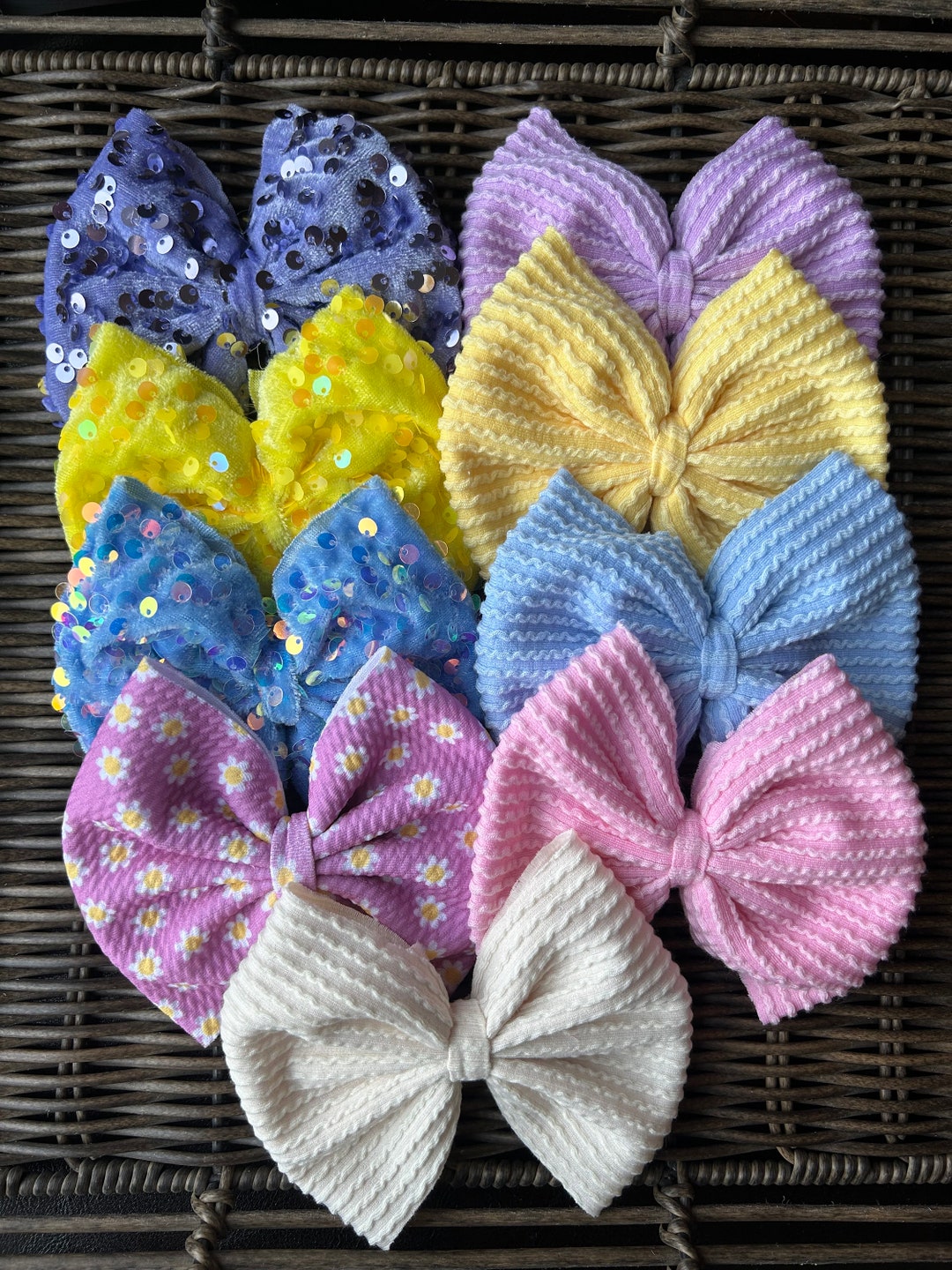 Spring Single Large Bow Box, Spring Big Bows, Spring Pastel Bows, Pastel Bows, Sparkly Bows, 4or ...