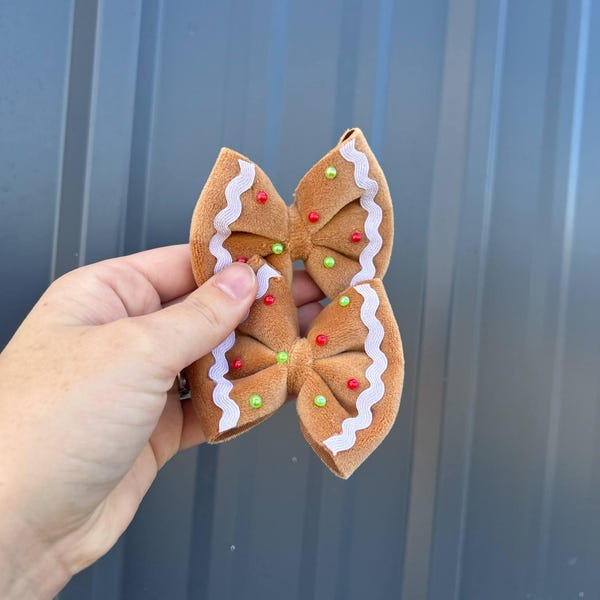Gingerbread Hair Bow - Etsy