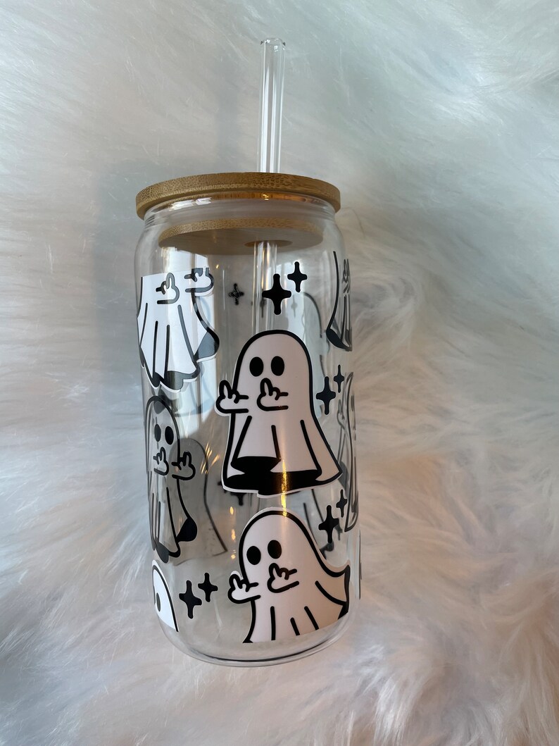 Middle Finger Ghost Color Changing Iced Coffee Glass With - Etsy