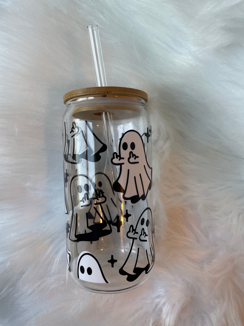 Middle Finger Ghost Color Changing Iced Coffee Glass With - Etsy