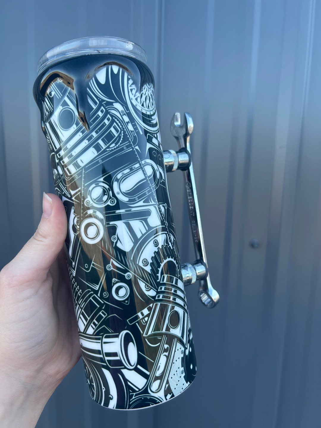 Car Parts Mechanic Cup With Wrench Handle & Oil Drip, Reusable Tumbler ...