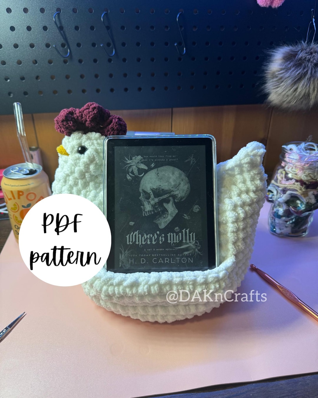 Chicken Pouf Crochet Pattern | Pdf File| Bookish | Book Gifts | Booktok ...