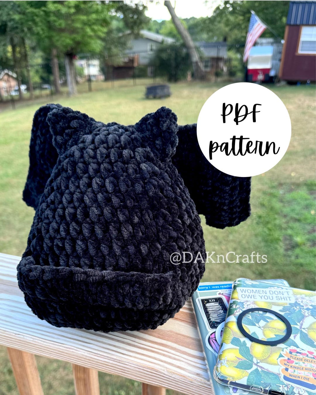 Bat Pouf Crochet Pattern | Pdf File| Bookish | Book Gifts | Booktok - Etsy